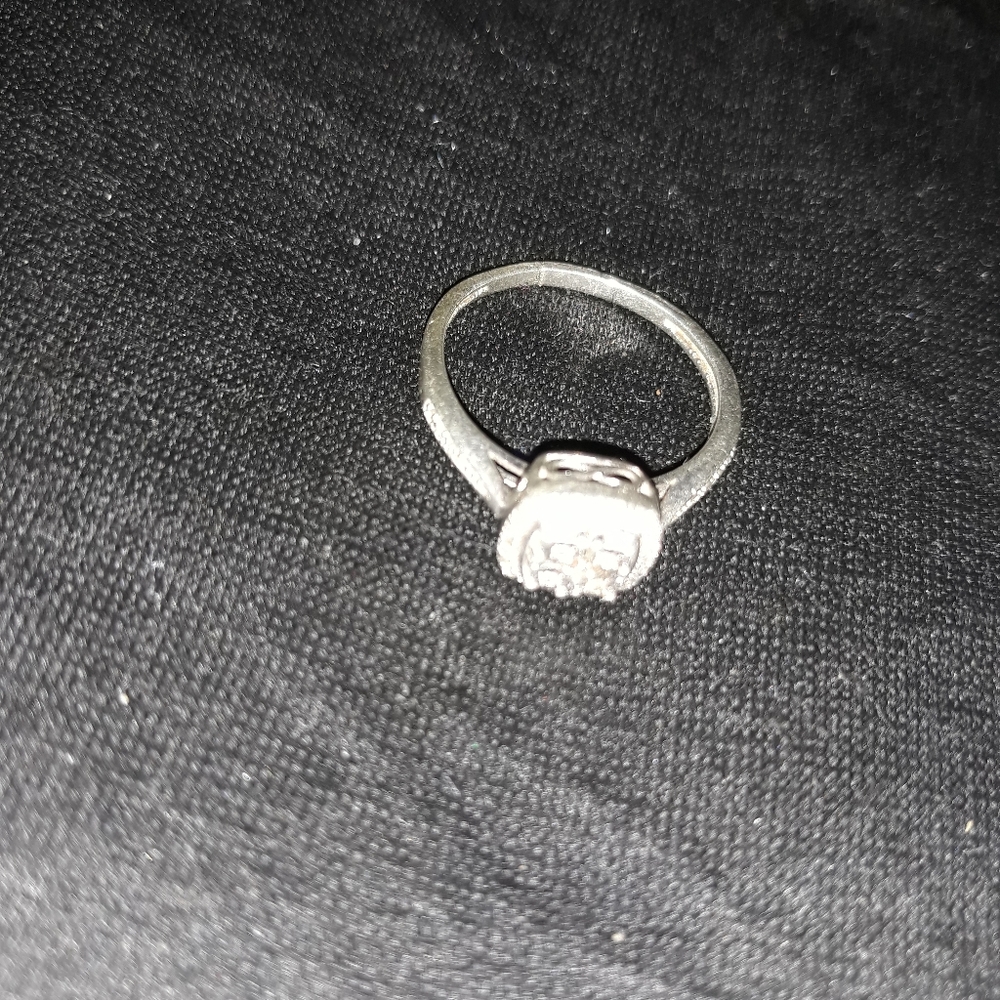 925 Sterling Silver With Real Diamond Promise Ring - Gem